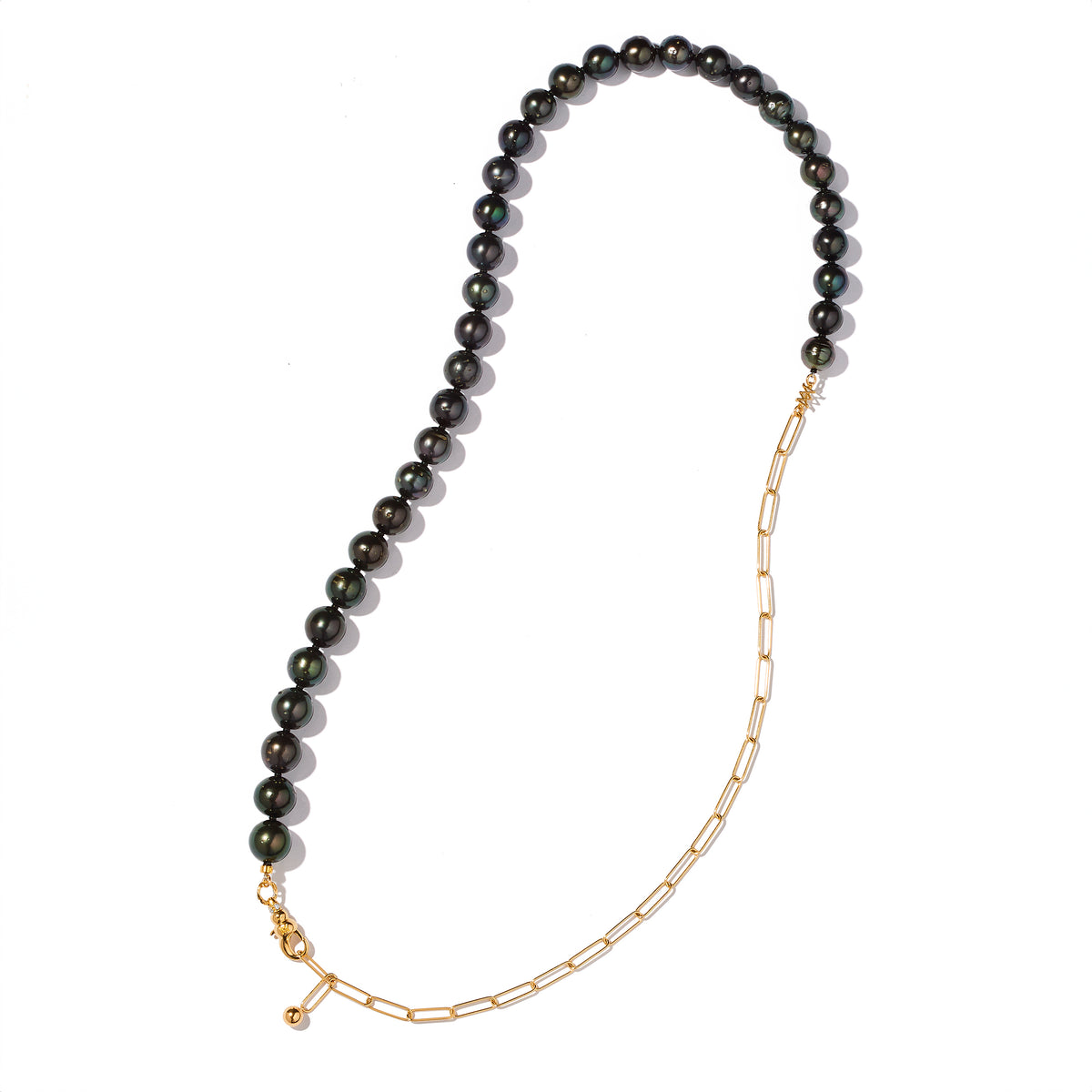 Classic Noir Pearl Duo Chain 8-10mm | MILAMORE USA
