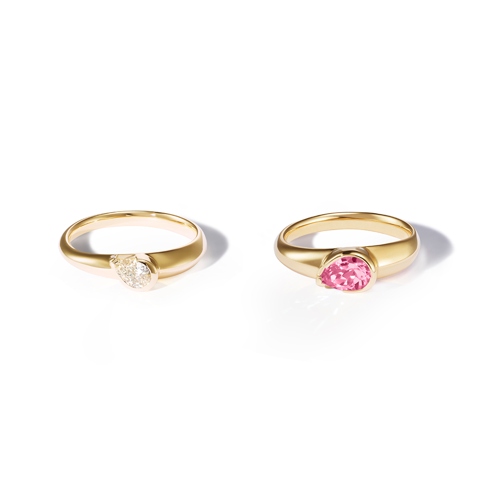 Pink Tourmaline Duo Heart Stacking Ring | MILAMORE USA